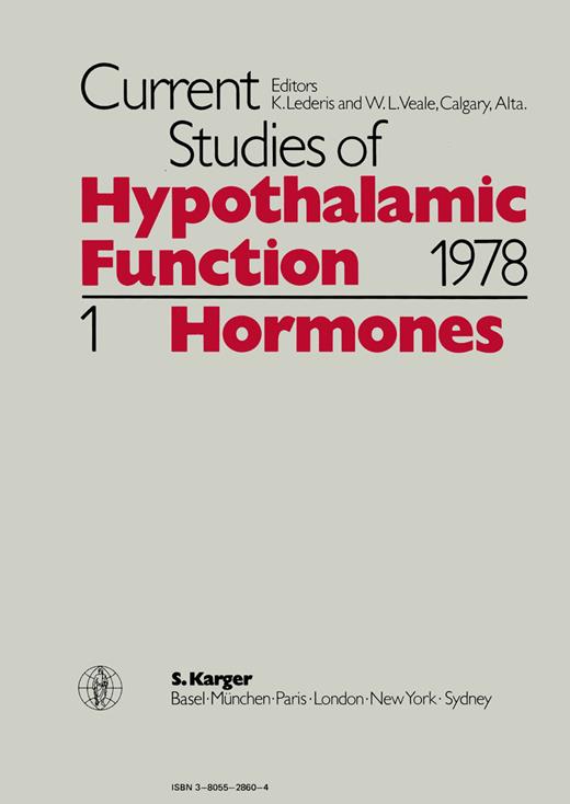 Hormones | Books Gateway | Karger Publishers