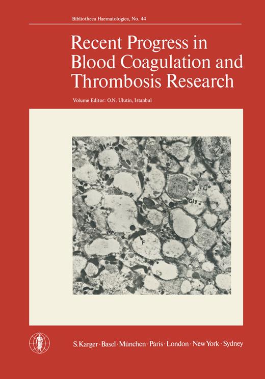 Recent Progress in Blood Coagulation and Thrombosis Research4th Meeting ...