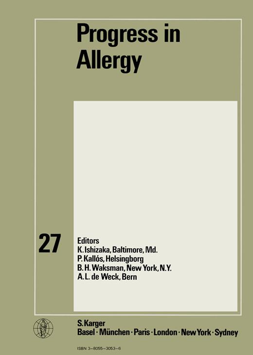 Introduction | Progress in Allergy Vol. 27 | Books Gateway | Karger ...