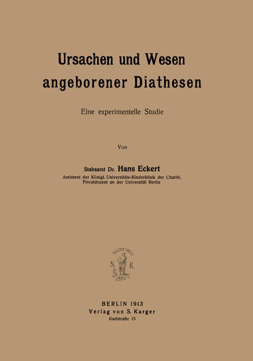 Title Page / Inhaltsverzeichnis | Ursachen und Wesen angeborener ...