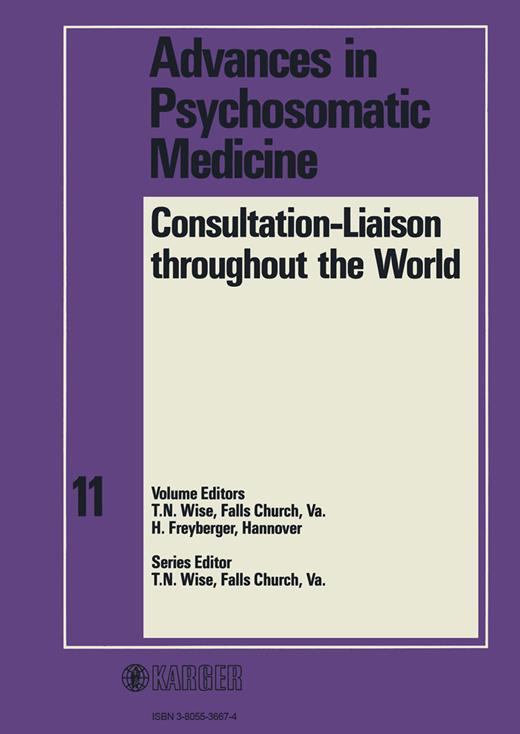 Consultation-Liaison throughout the World | Books Gateway | Karger ...