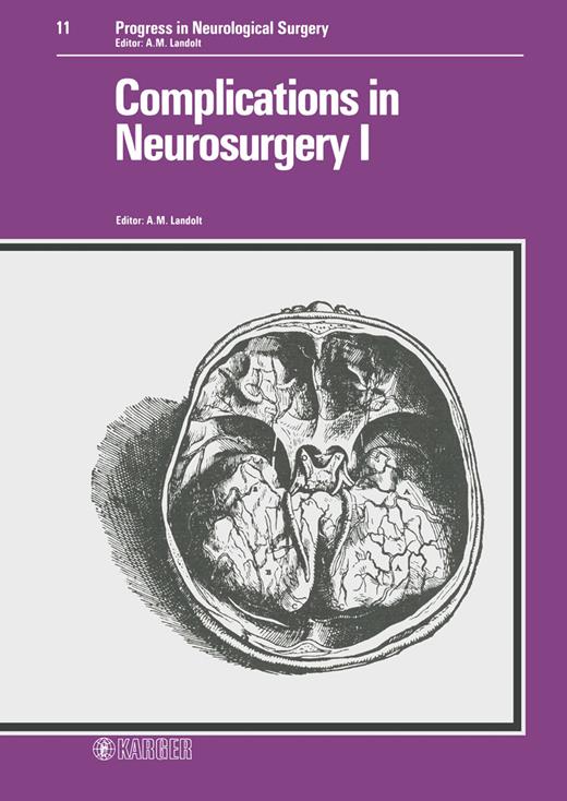 Complications in Neurosurgery I | Books Gateway | Karger Publishers
