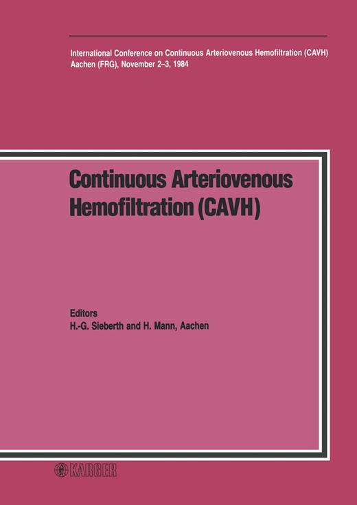 Continuous Arteriovenous Hemofiltration (CAVH) after Cardiac Surgery ...