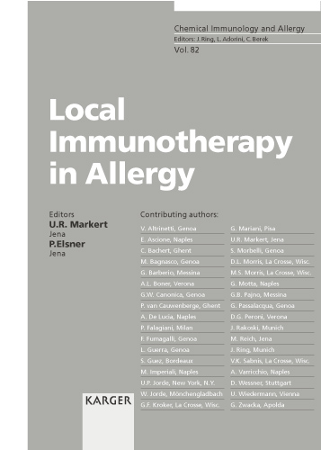 Local Immunotherapy in Allergy | Books Gateway | Karger Publishers