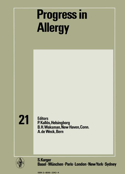 Title Page / Contents / Introduction | Progress in Allergy Vol. 21 ...
