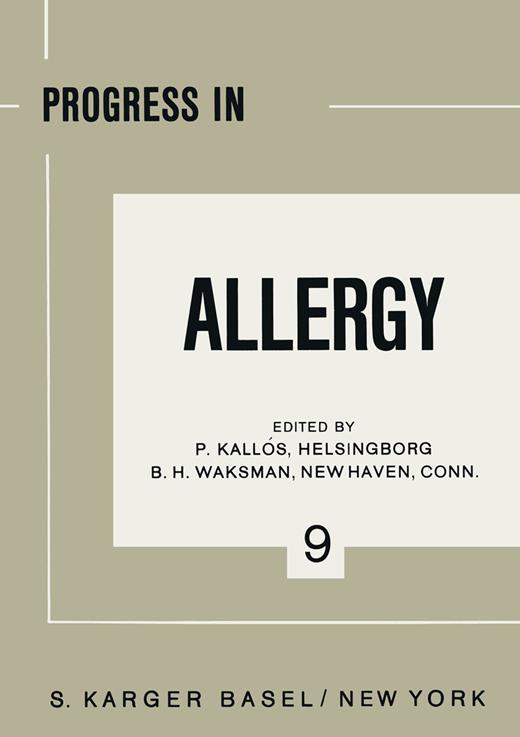 Progress in Allergy Vol. 9 | Books Gateway | Karger Publishers