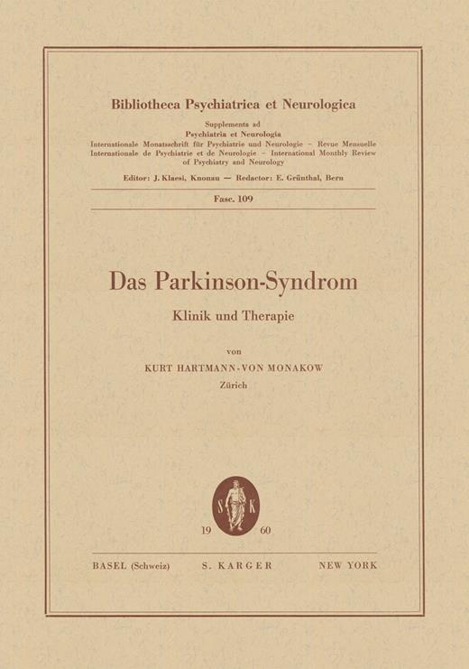 Das Parkinson-Syndrom: Klinik und Therapie | Books Gateway | Karger ...