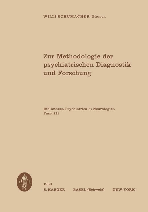 Title Page / Inhaltsverzeichnis | Zur Methodologie der psychiatrischen ...