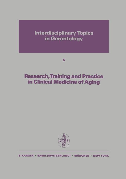 Geriatrics — A Speciality? | Research, Training and Practice in ...