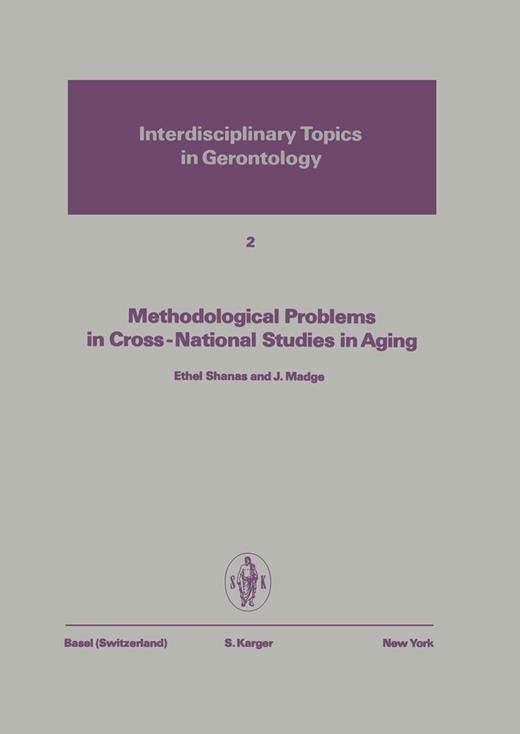 Methodological Problems in CrossNational Studies in Aging | Books Gateway | Karger Publishers