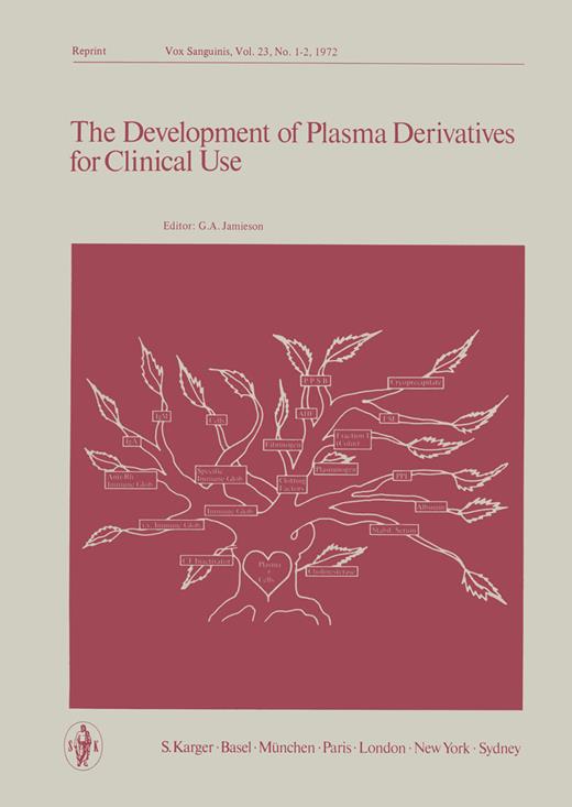 Title Page / Contents | The Development of Plasma Derivatives for ...