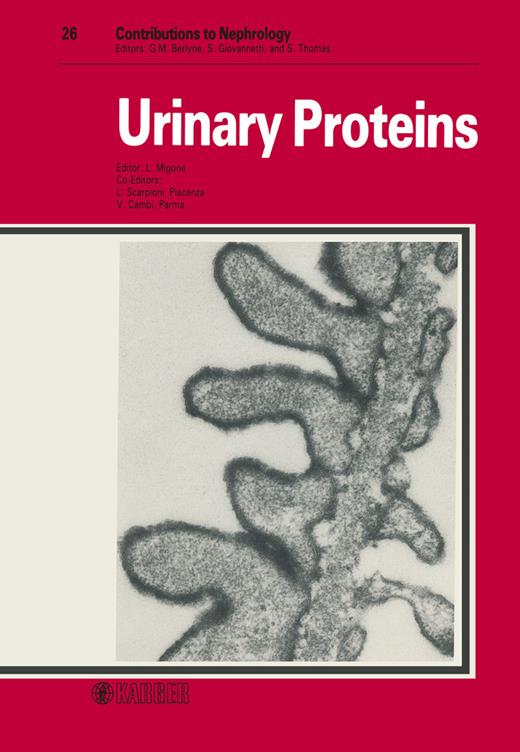 Urinary Proteins: International Meeting, Parma, June 1980 | Books ...