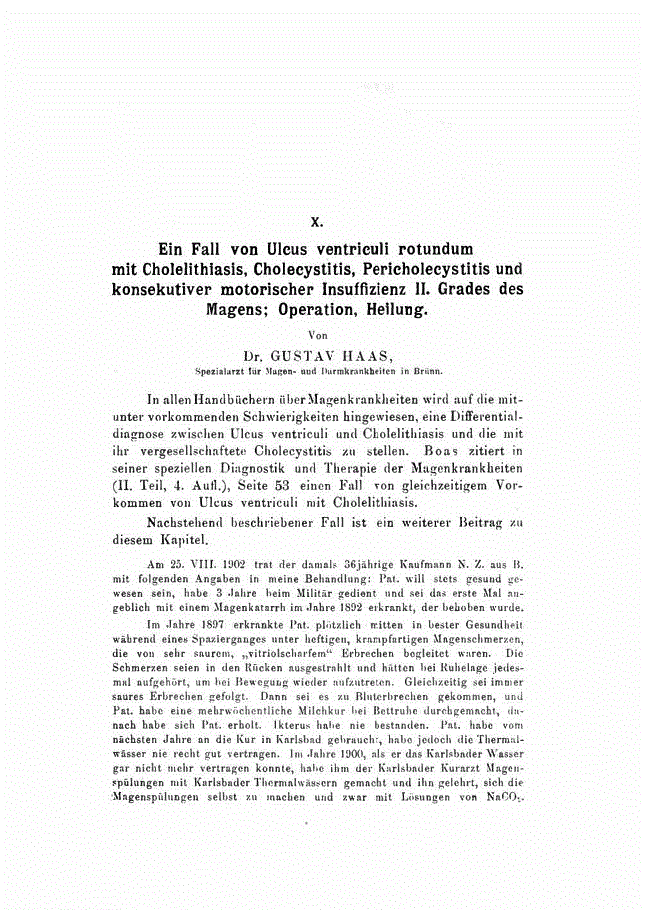 Ein Fall von Ulcus ventriculi rotundum mit Cholelithiasis ...