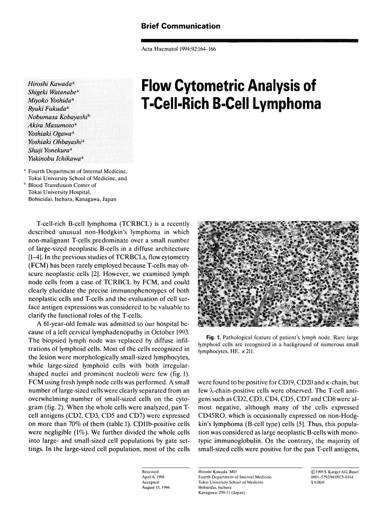 Flow Cytometric Analysis of T-Cell-Rich B-Cell Lymphoma | Acta ...