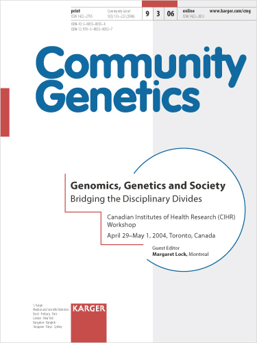 Community Genetics and Dignity in Diversity in the Quebec Network of ...