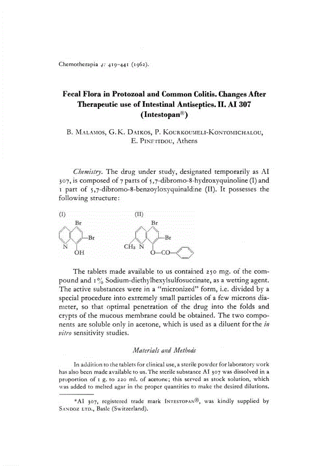 Fecal Flora in Protozoal and Common Colitis. Changes After Therapeutic ...