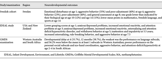 Effects of Prenatal Methamphetamine Exposure on Birth Outcomes, Brain ...