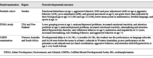 Effects of Prenatal Methamphetamine Exposure on Birth Outcomes, Brain ...