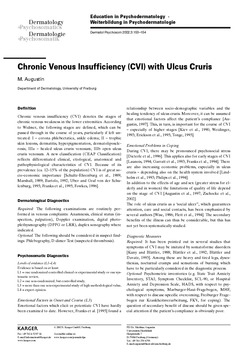 Chronic Venous Insufficiency (CVI) with Ulcus Cruris | Dermatology and ...