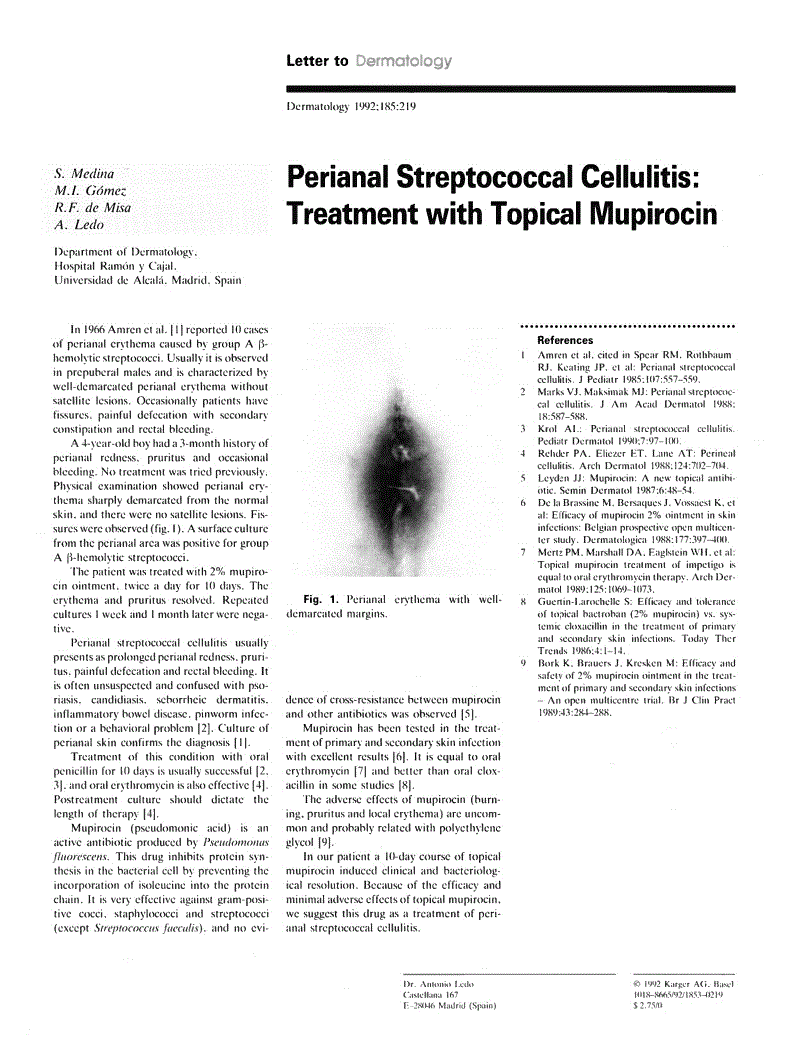 Perianal Streptococcal Cellulitis: Treatment with Topical Mupirocin ...