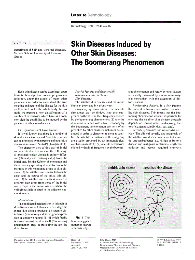 Skin Diseases Induced by Other Skin Diseases: The Boomerang Phenomenon ...