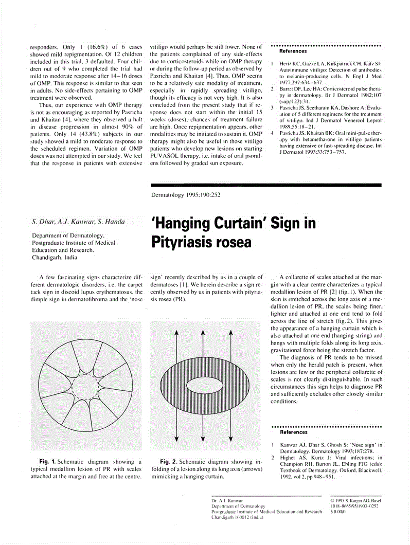 ‘Hanging Curtain’ Sign in Pityriasis rosea | Dermatology | Karger ...
