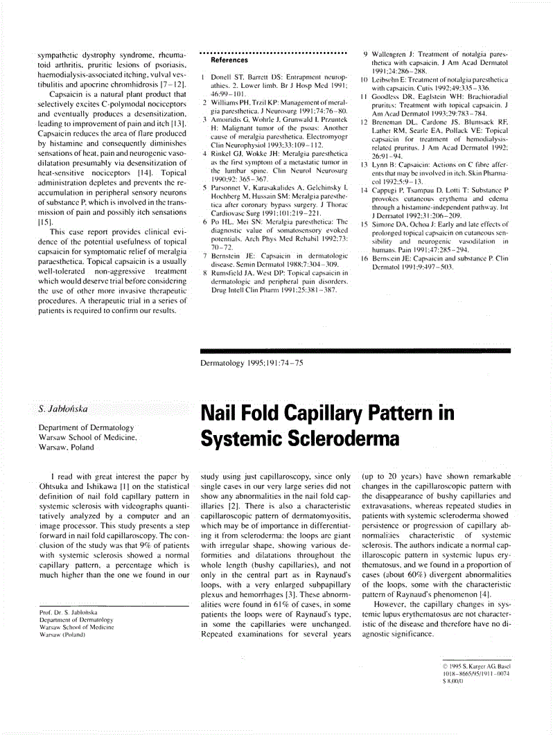 Nail Fold Capillary Pattern in Systemic Scleroderma | Dermatology ...