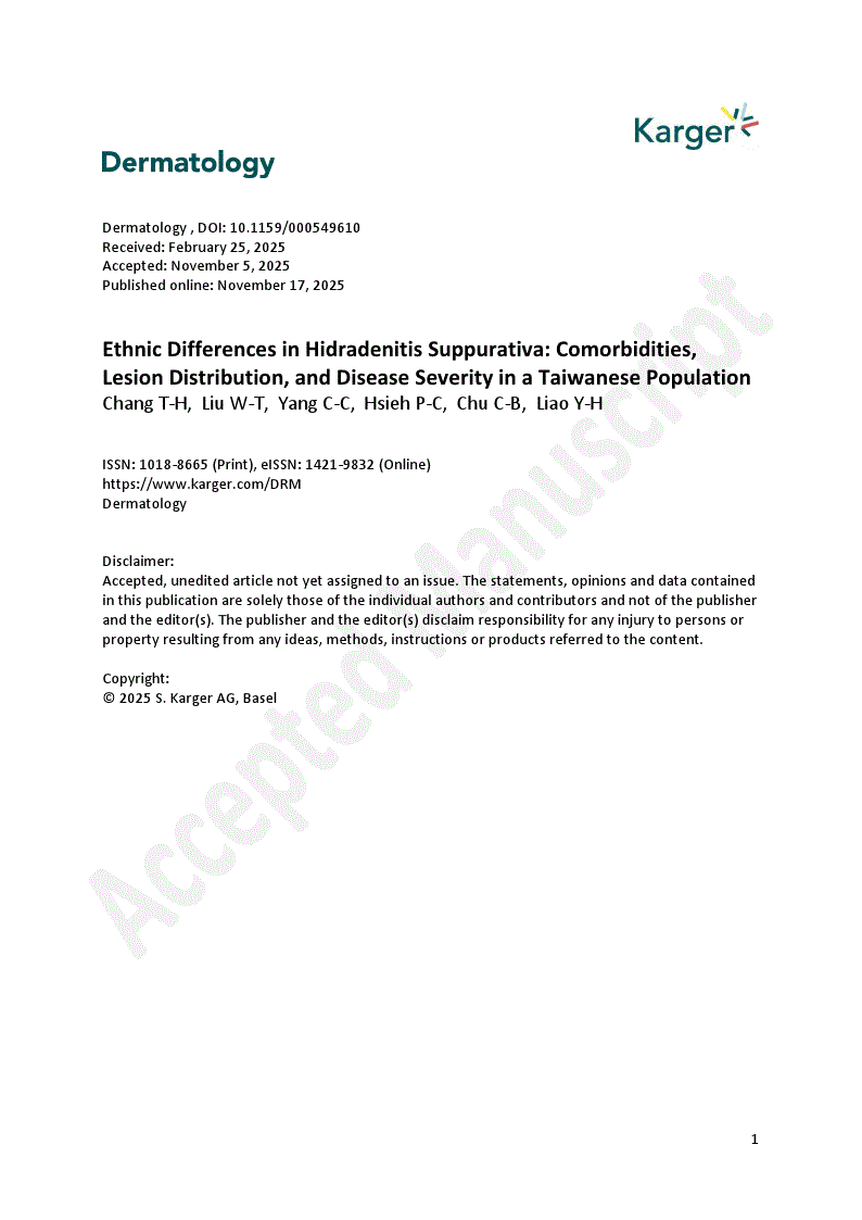 Ethnic Differences in Hidradenitis Suppurativa: Comorbidities, Lesion ...
