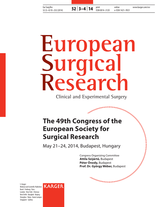 Contents Vol. 52, 2014 | European Surgical Research | Karger Publishers