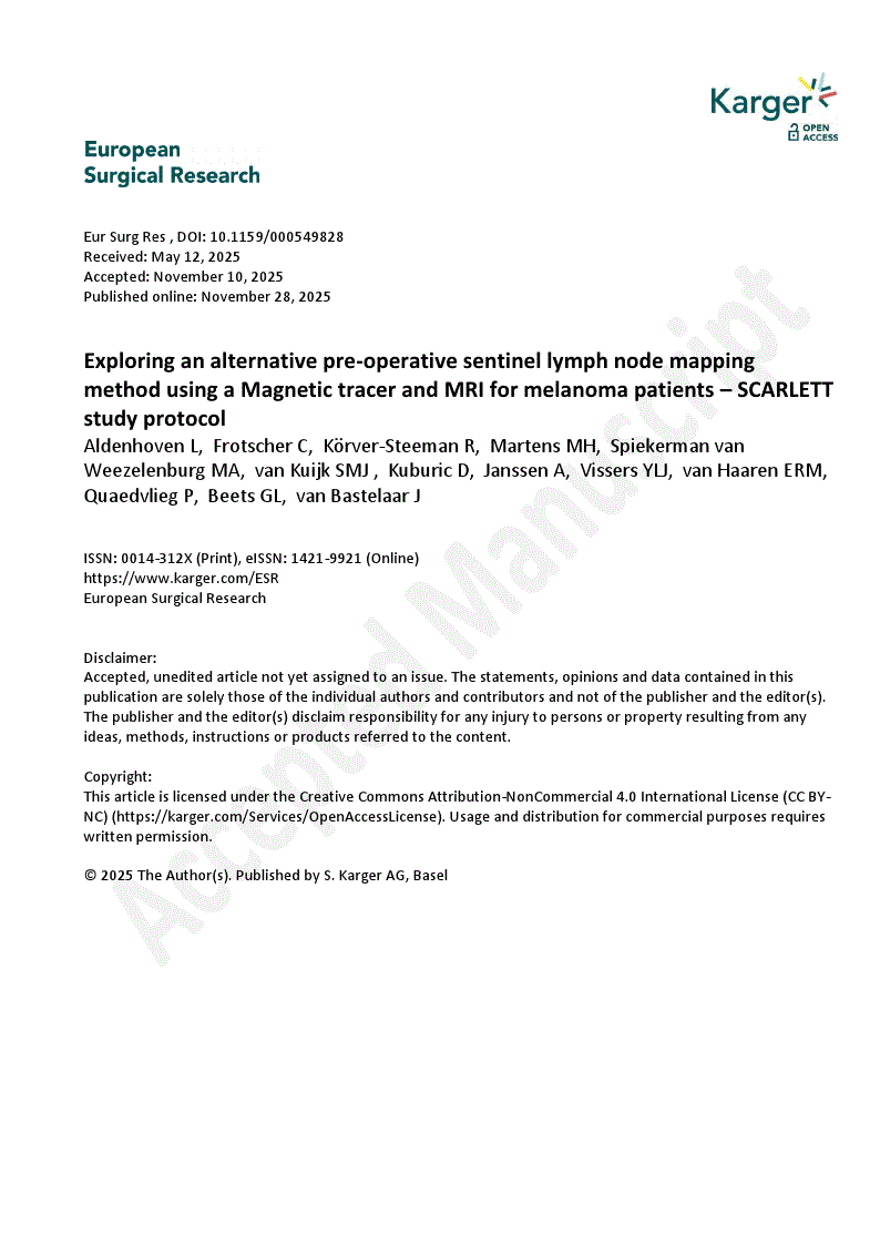 Exploring an alternative pre-operative sentinel lymph node mapping method using a Magnetic ...