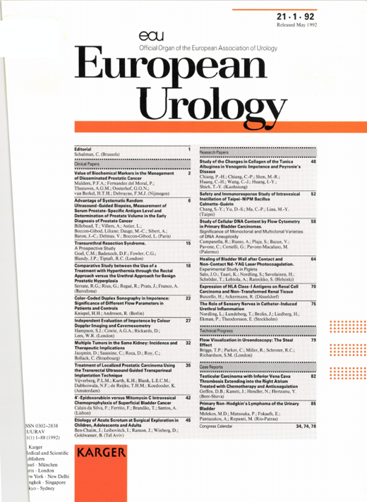 Transurethral Resection Syndrome | European Urology | Karger Publishers