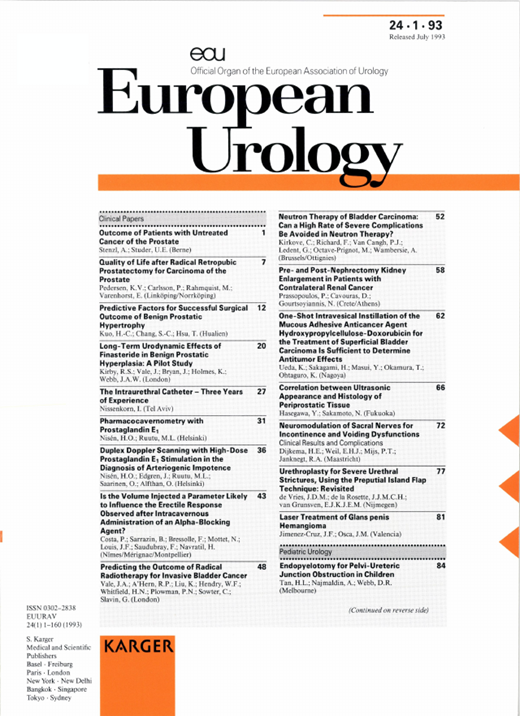 Pedicled Gastric Tube as a Catheterising Conduit | European Urology ...