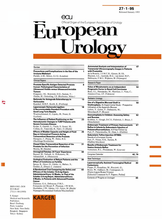 Subureteric Teflon Injection(STING) | European Urology | Karger Publishers