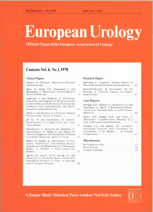 Urethro-Balanitis Xerotica Obliterans | European Urology | Karger ...