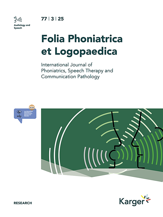 Volume 77 Issue 3 | Folia Phoniatrica et Logopaedica | Karger Publishers