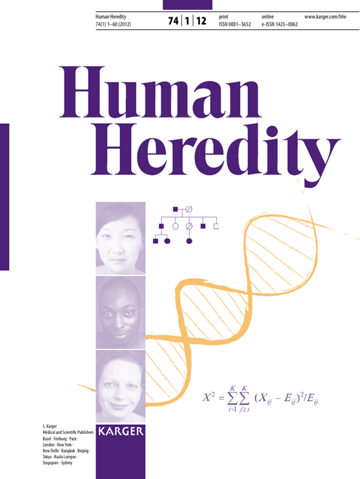 Volume 74 Issue 1 | Human Heredity | Karger Publishers