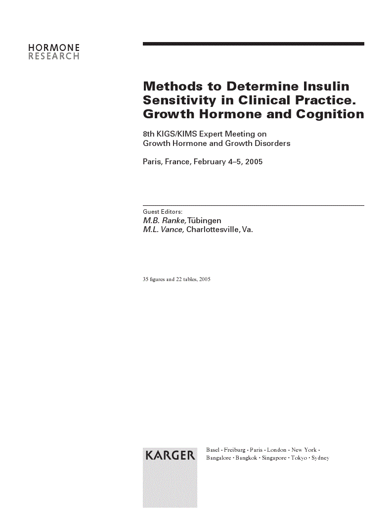 Title Page / Table of Contents | Hormone Research in Paediatrics ...