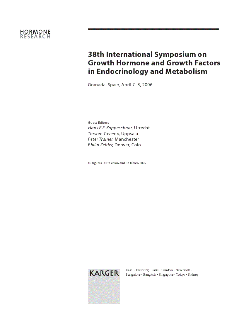 Title Page / Table of Contents | Hormone Research in Paediatrics ...