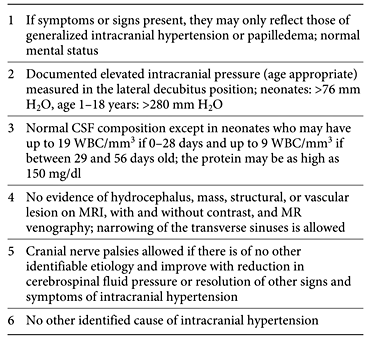Pediatric Idiopathic Intracranial Hypertension (Pseudotumor Cerebri ...