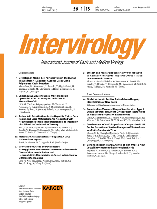 Volume 56 Issue 1 | Intervirology | Karger Publishers