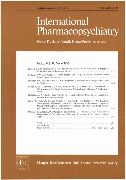 Double-Blind Comparison of Maprotiline with Amitriptyline in the ...