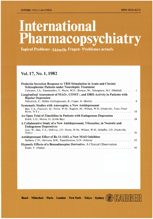 An Open Trial of Zimelidine in Patients with Endogenous Depression ...