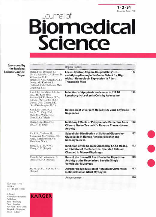 Volume 1 Issue 3 | Journal of Biomedical Science | Karger Publishers