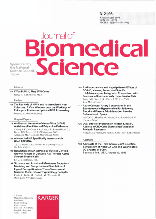 Abstracts | Journal of Biomedical Science | Karger Publishers