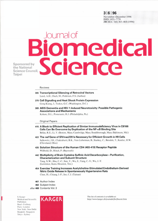 Volume 3 Issue 6 | Journal of Biomedical Science | Karger Publishers