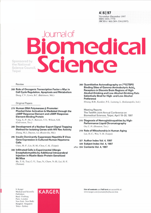 Subject Index | Journal of Biomedical Science | Karger Publishers