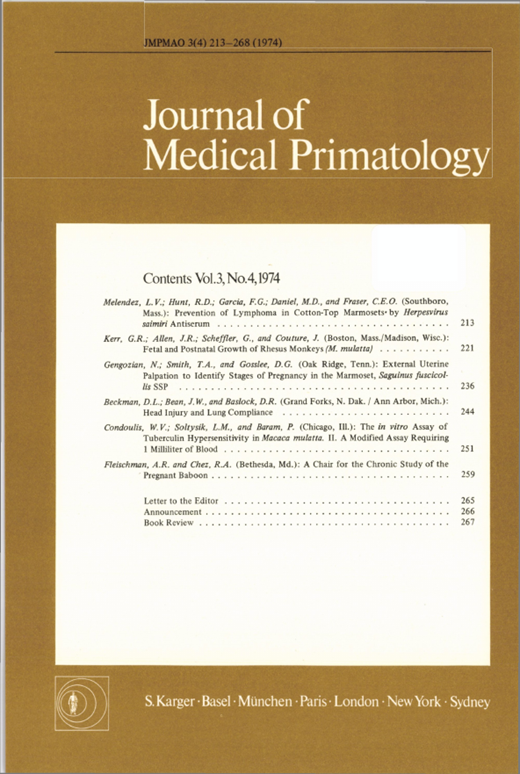 External Uterine Palpation to Identify Stages of Pregnancy in the Marmoset, Saguinus fuscicollis ...