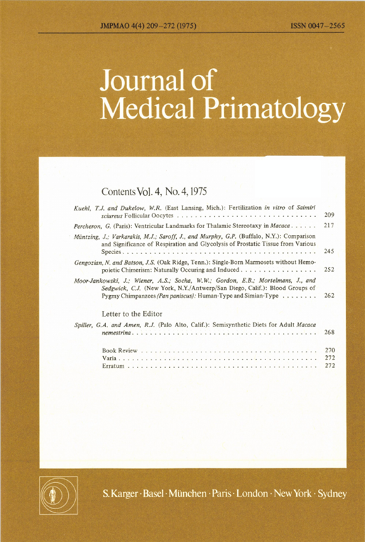 Single-Born Marmosets without Hemopoietic Chimerism:Naturally Occurring ...