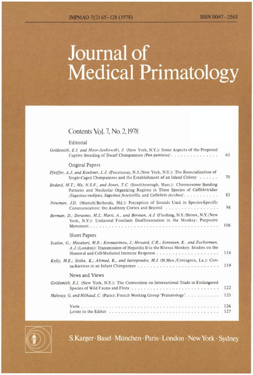 French Working Group ‘Primatology’ | Journal of Medical Primatology ...