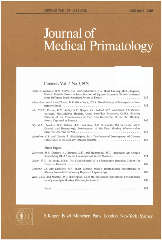 The Establishment of a Chimpanzee Breeding Colony for Hepatitis ...